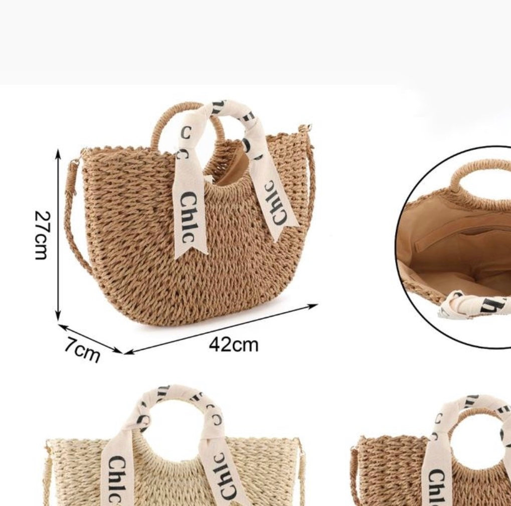Chloe: Beige rattan basket bag – Mulberry Moon Limited